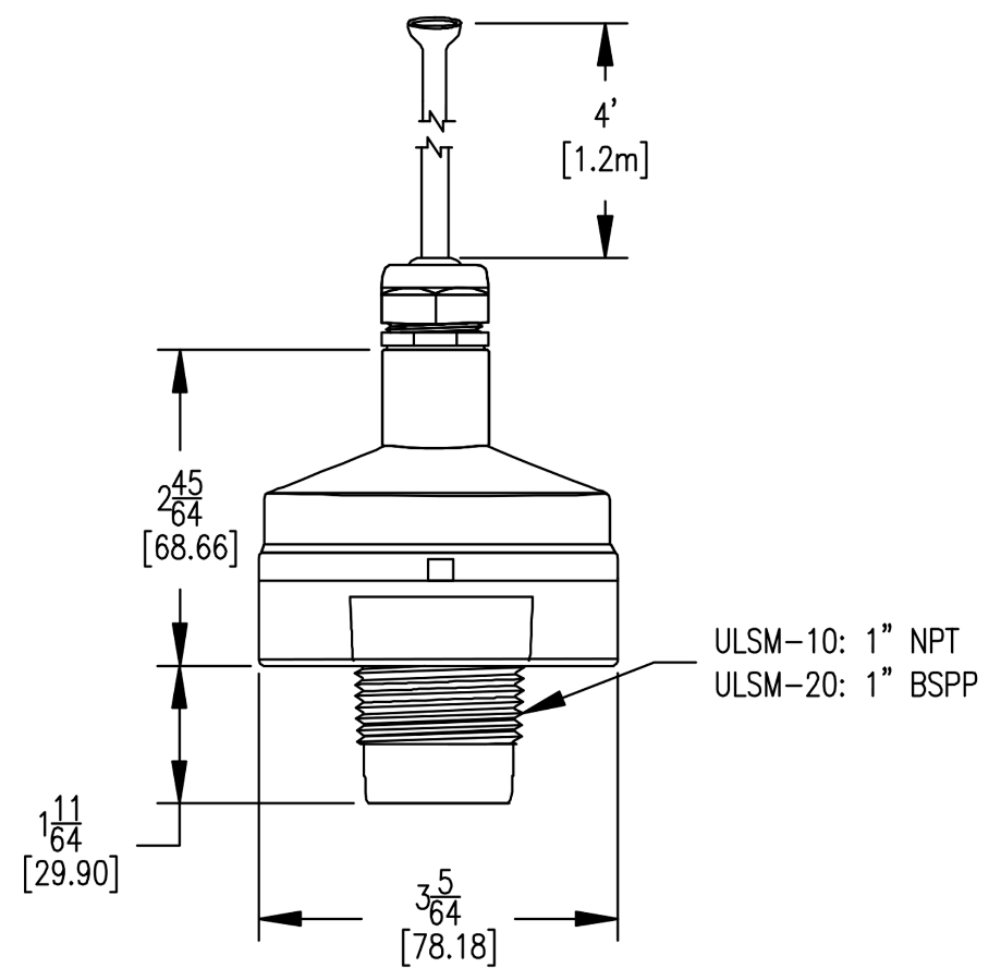 Dwyer Mercoid Ultrasonic Level Sensor - Non-Contact Transmitter